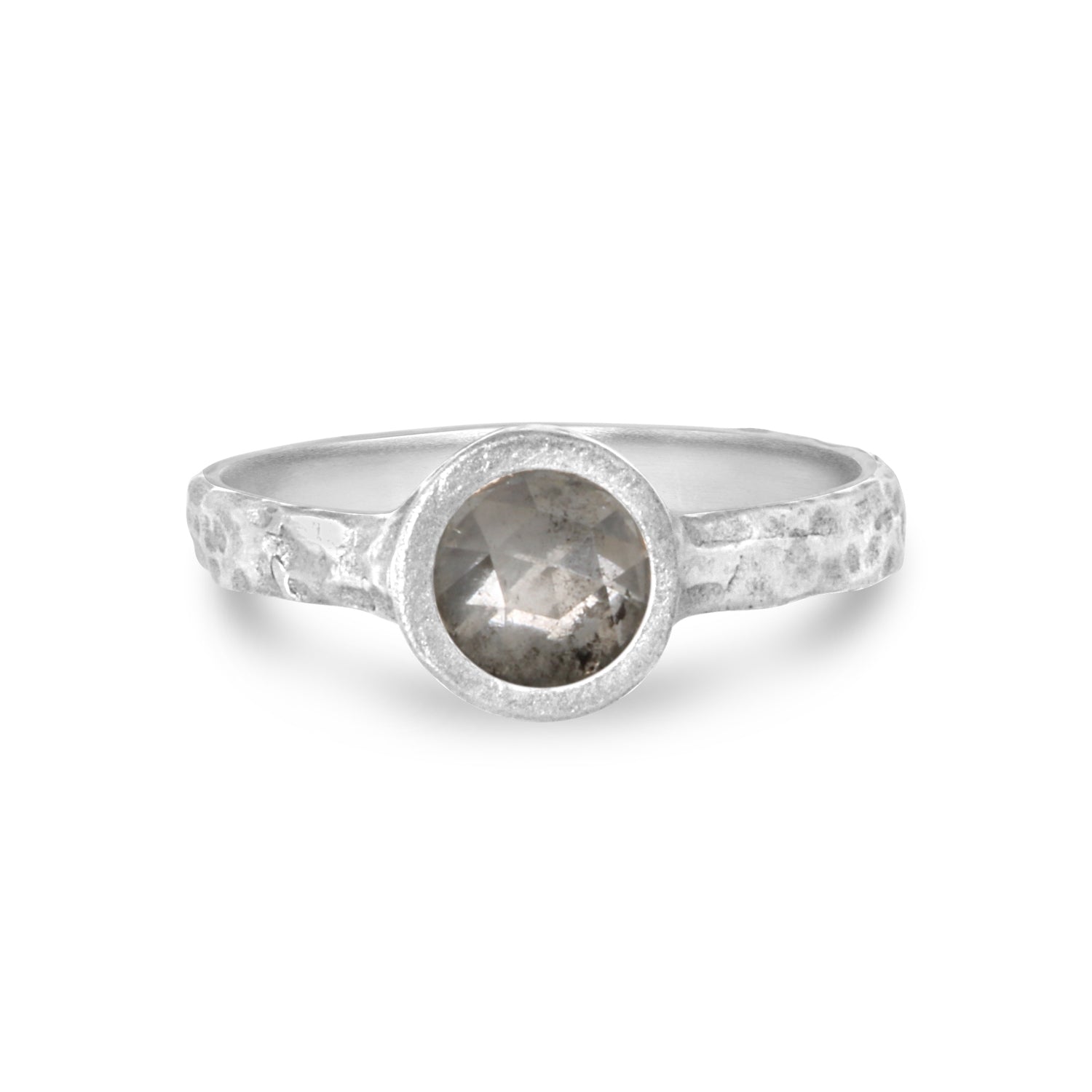 Basalt White Gold Thin with Rustic Diamond – WEND