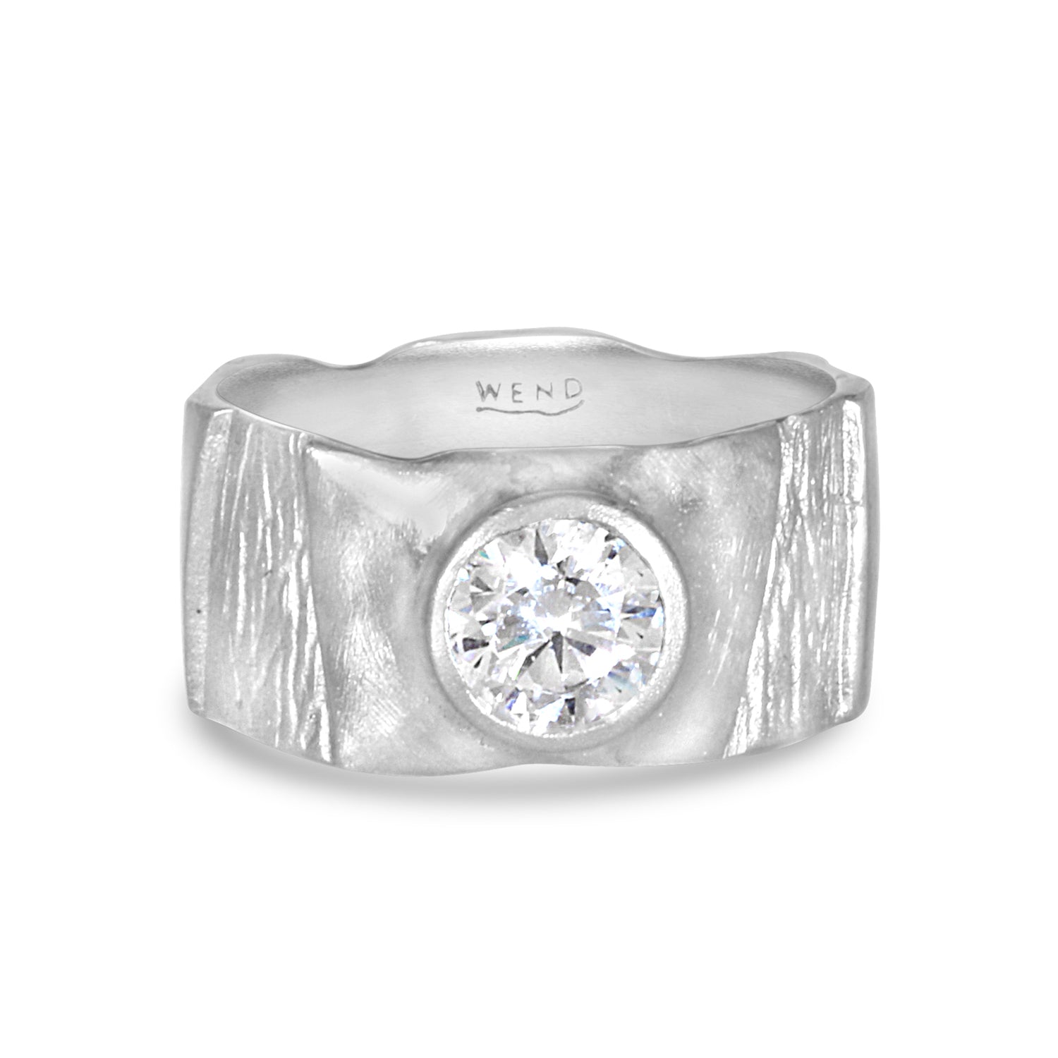 Pathways White Gold Extra-Wide with Lab Diamond – WEND